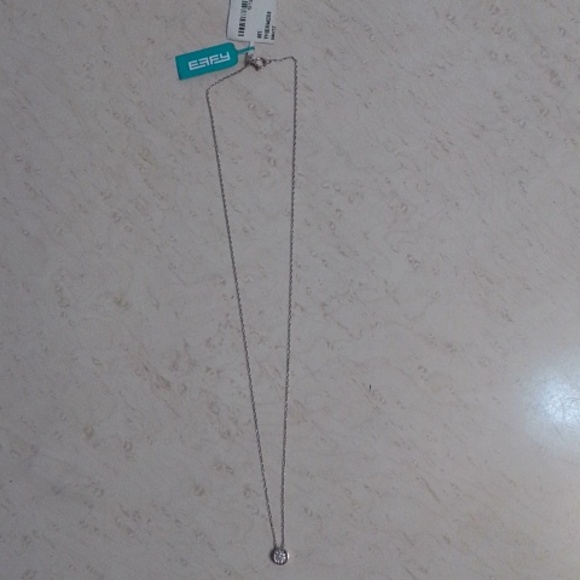 Effy | Jewelry | Effy Silver And Diamond Solitaire Necklace | Poshmark